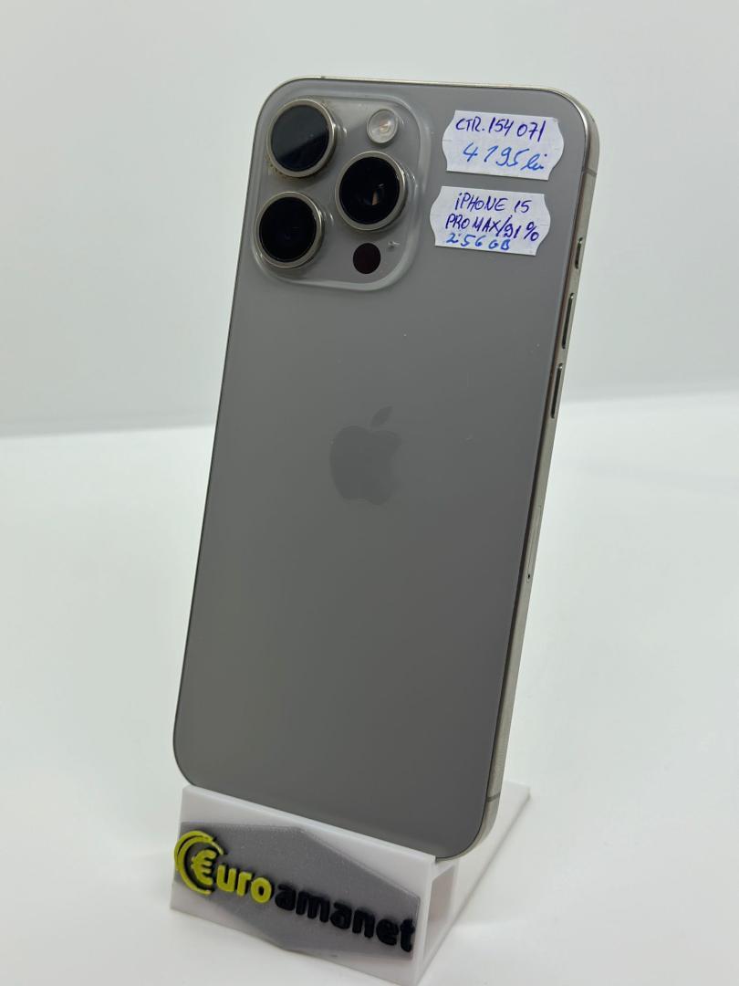 Telefon mobil Apple iPhone 15 Pro Max, 256GB, 5G, Baterie 91% ...