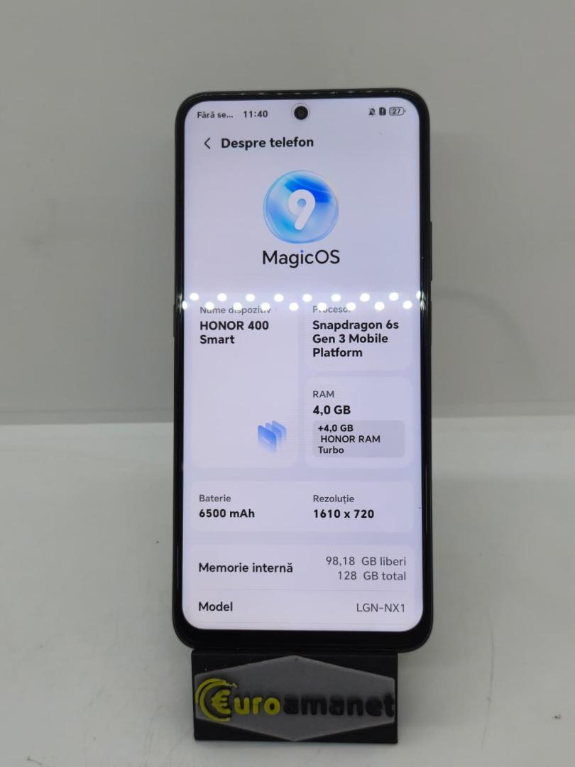 Telefon mobil Honor 400 Smart, 5G, Dual SIM, 128GB, 4GB RAM, Velvet ...
